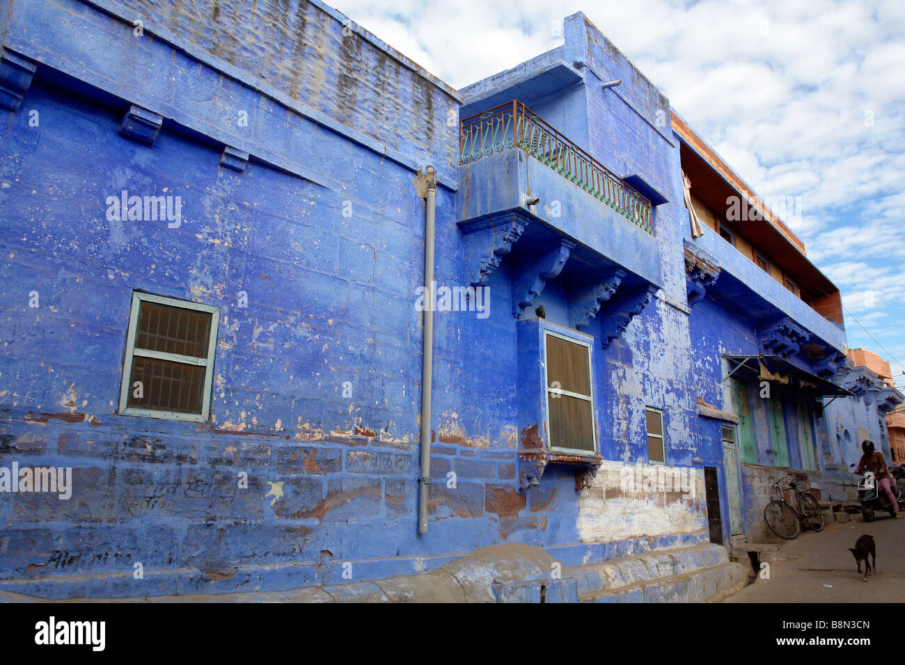 traditional indian blue painted brahmin buildings in the old town area ...