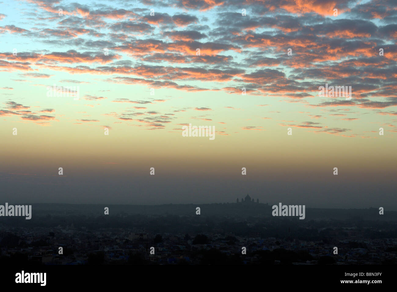 pre dawn over jodhpur taken from the fort with backlit clouds Stock ...