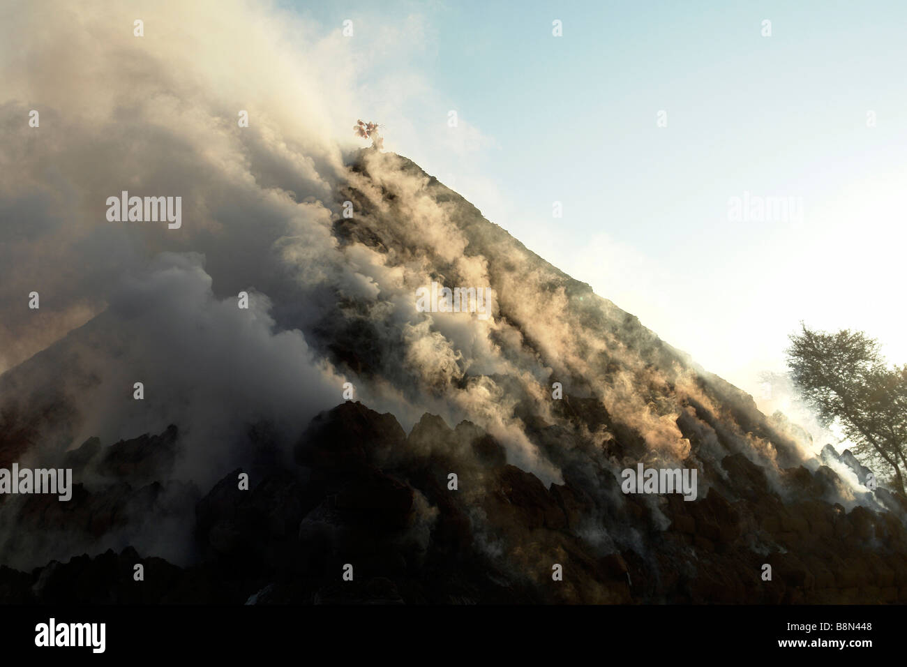 traditional indian smoking brick kiln at dawn Stock Photo - Alamy