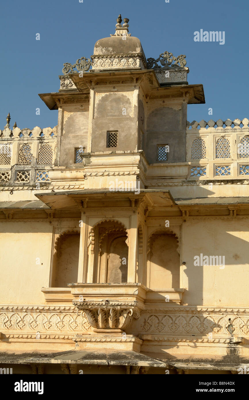 interior view of carved sandstone tower at the city palace Stock Photo ...