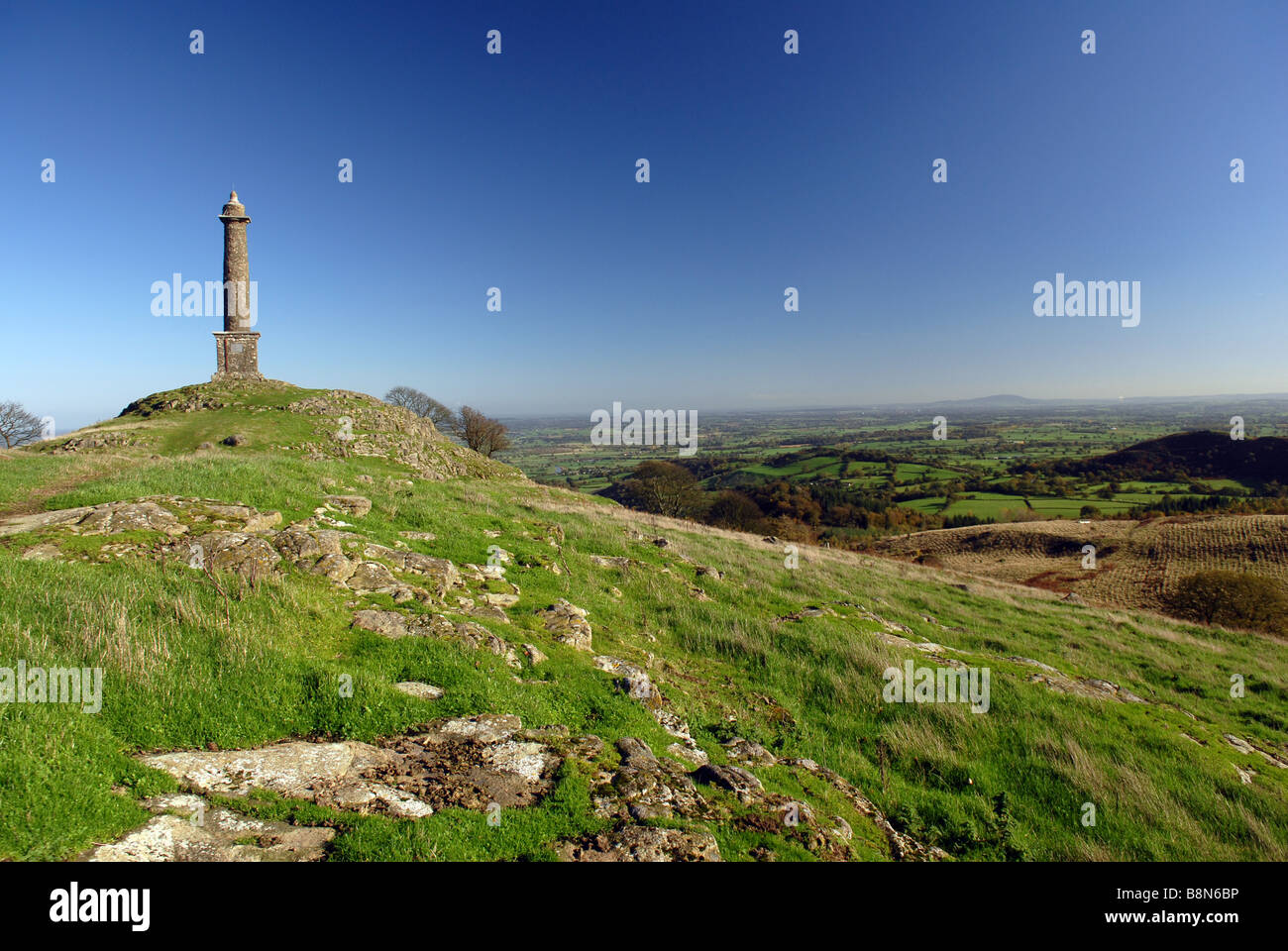 Rodney's Pillar on Breidden Hill, Shropshire, West Midlands, England ...