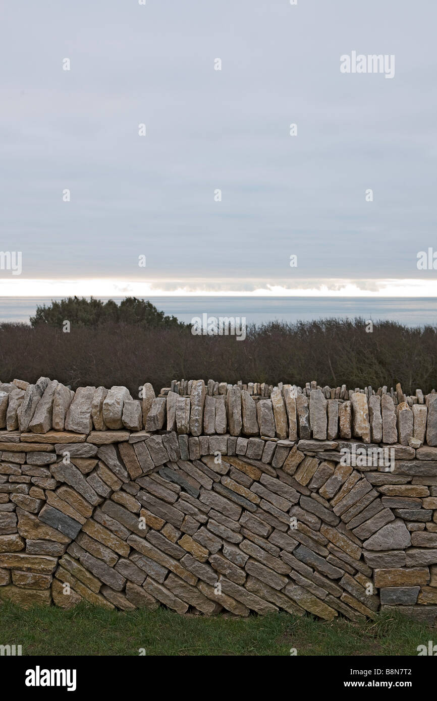 Craft of Drystone Walling Purbeck Stock Photo - Alamy