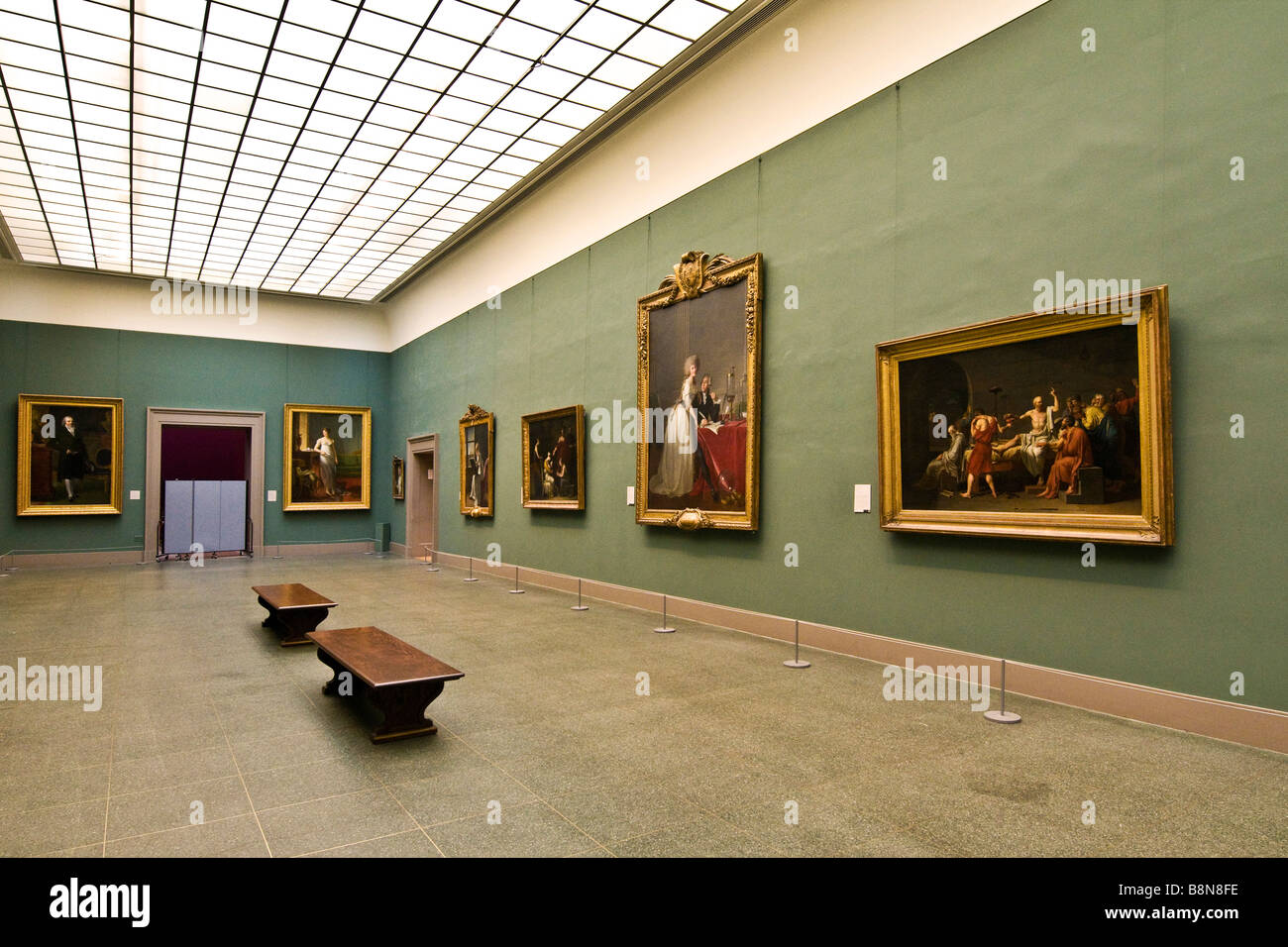Gallery displaying a collection of classical paintings, Metropolitan ...