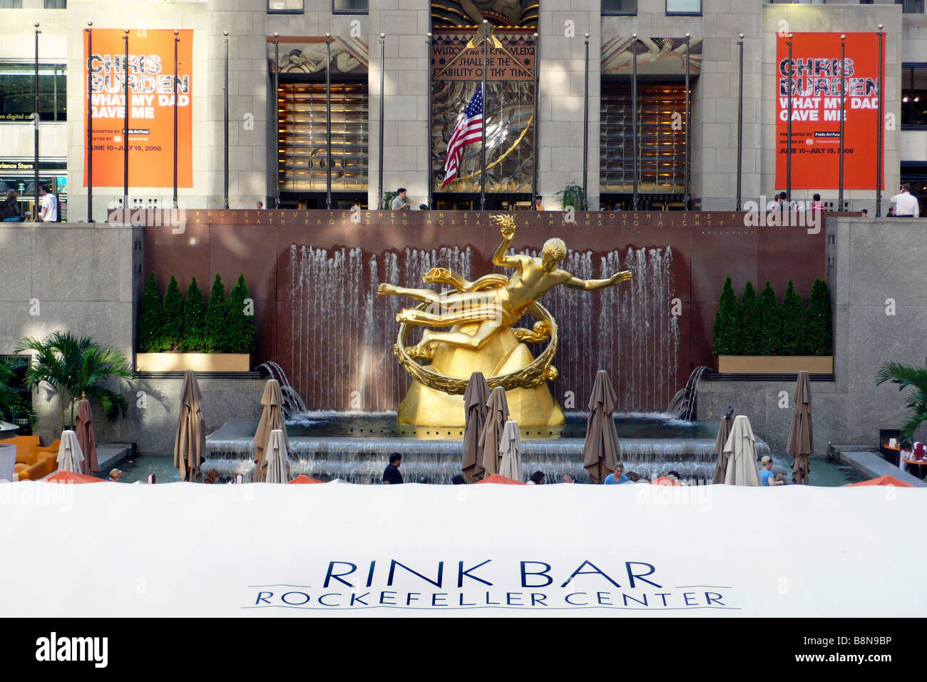 Entrance to the Ice rink at the Rockefeller center Stock Photo - Alamy