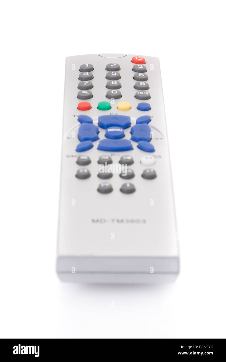 TV remote control isolated on white background Stock Photo - Alamy