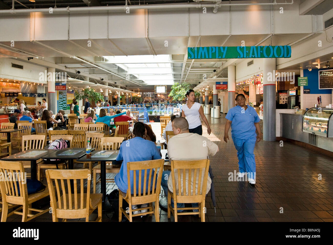 People seated at an in store restaurant at a Fulton store Stock Photo ...