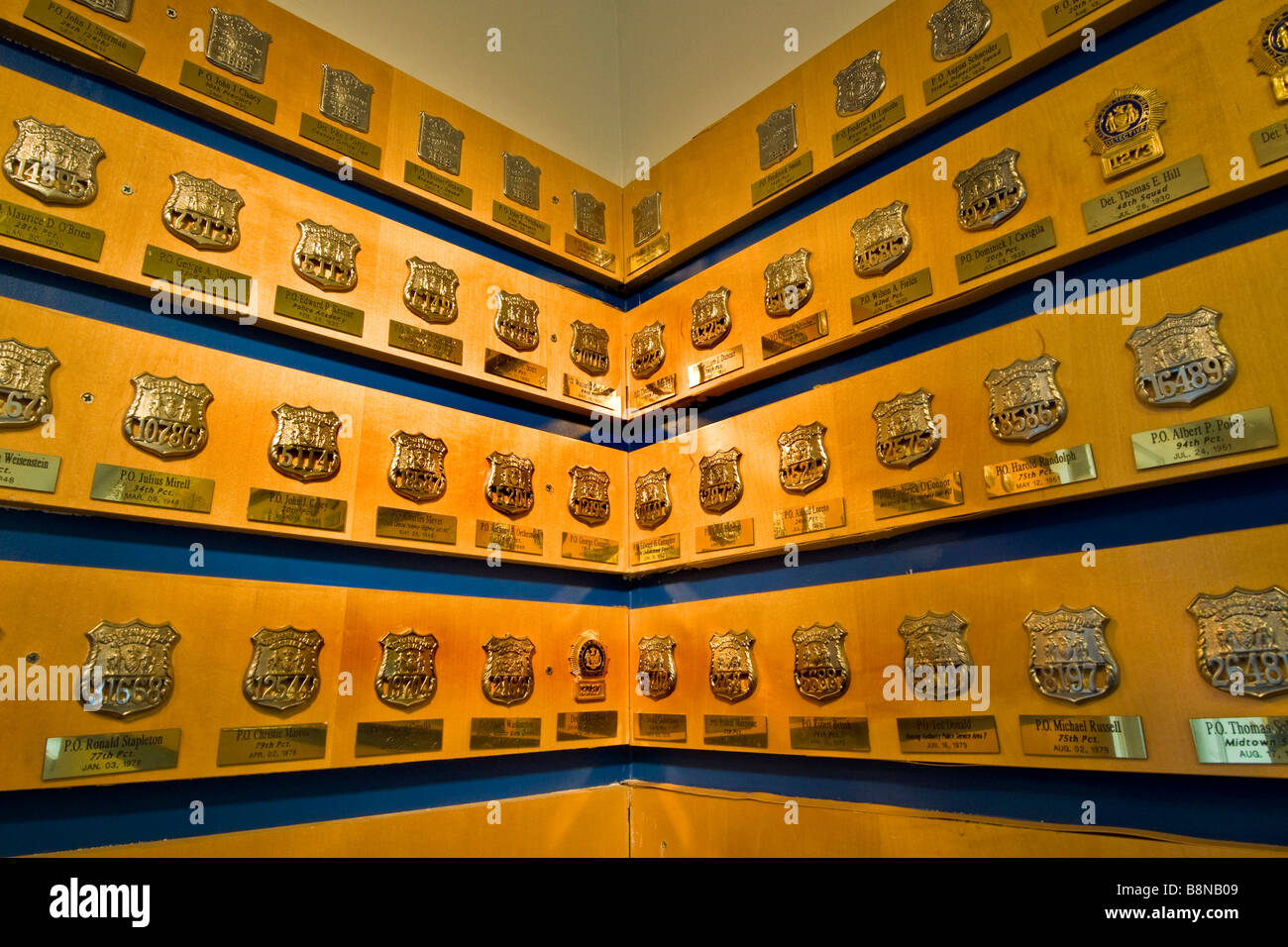 Exhibition showing a collection of police service badges at The New ...