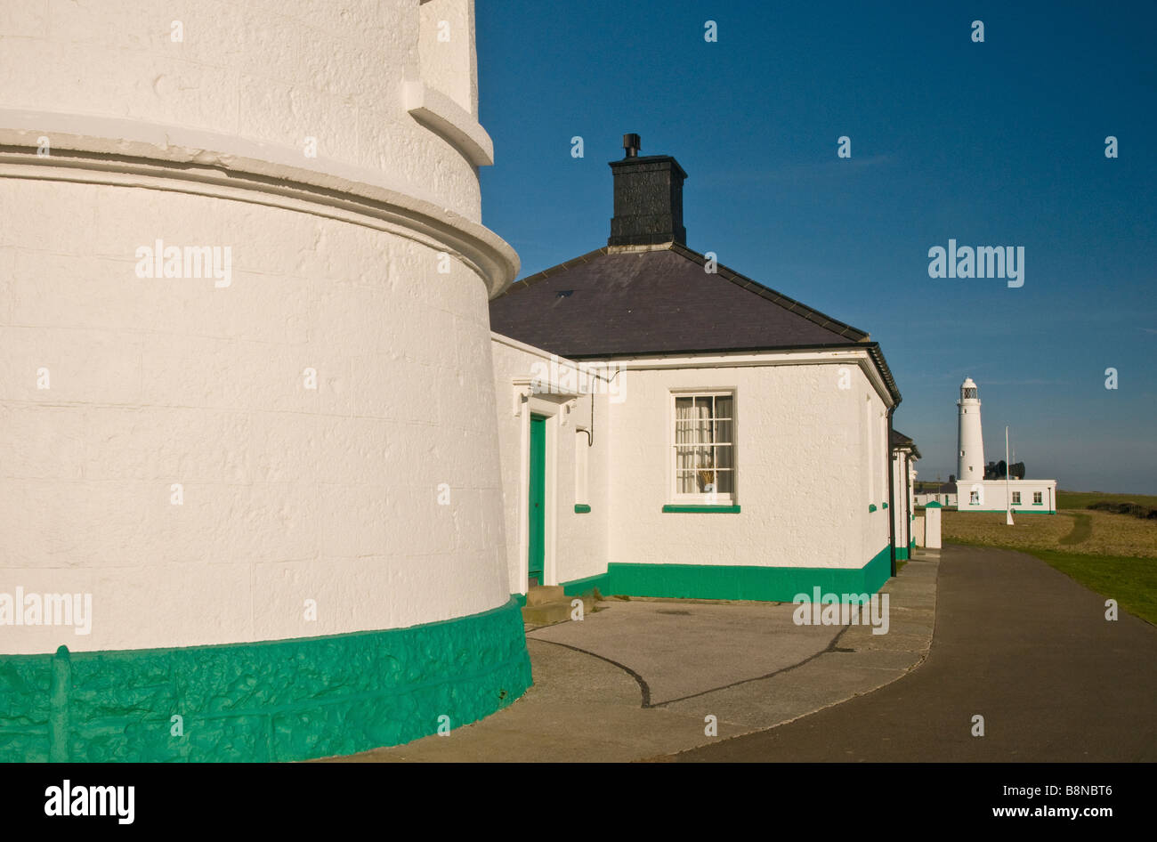 Lighthouses at Nash Point Glamorgan Heritage Coast in south Wales Stock ...