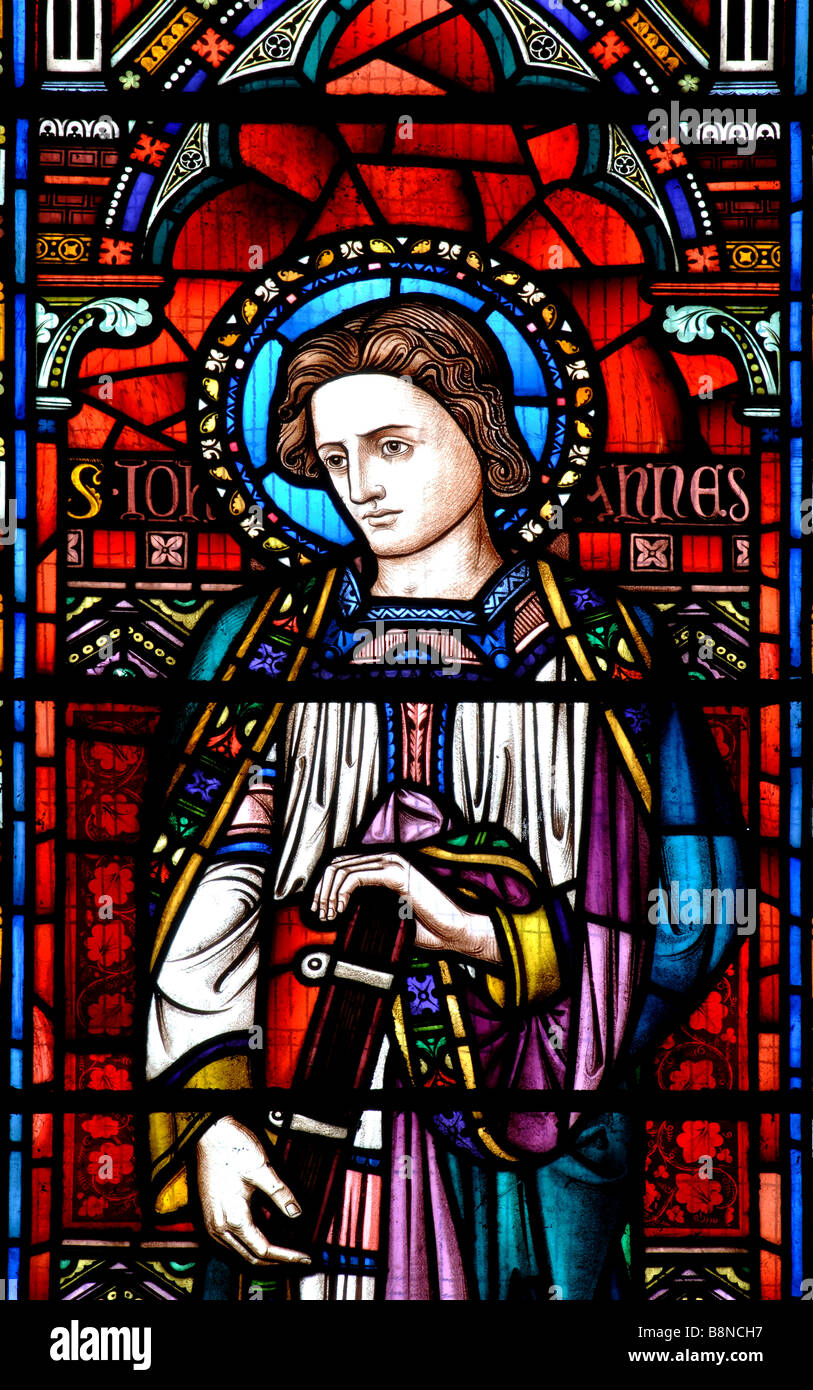 St. John stained glass, All Saints Church, Croughton, Northamptonshire ...