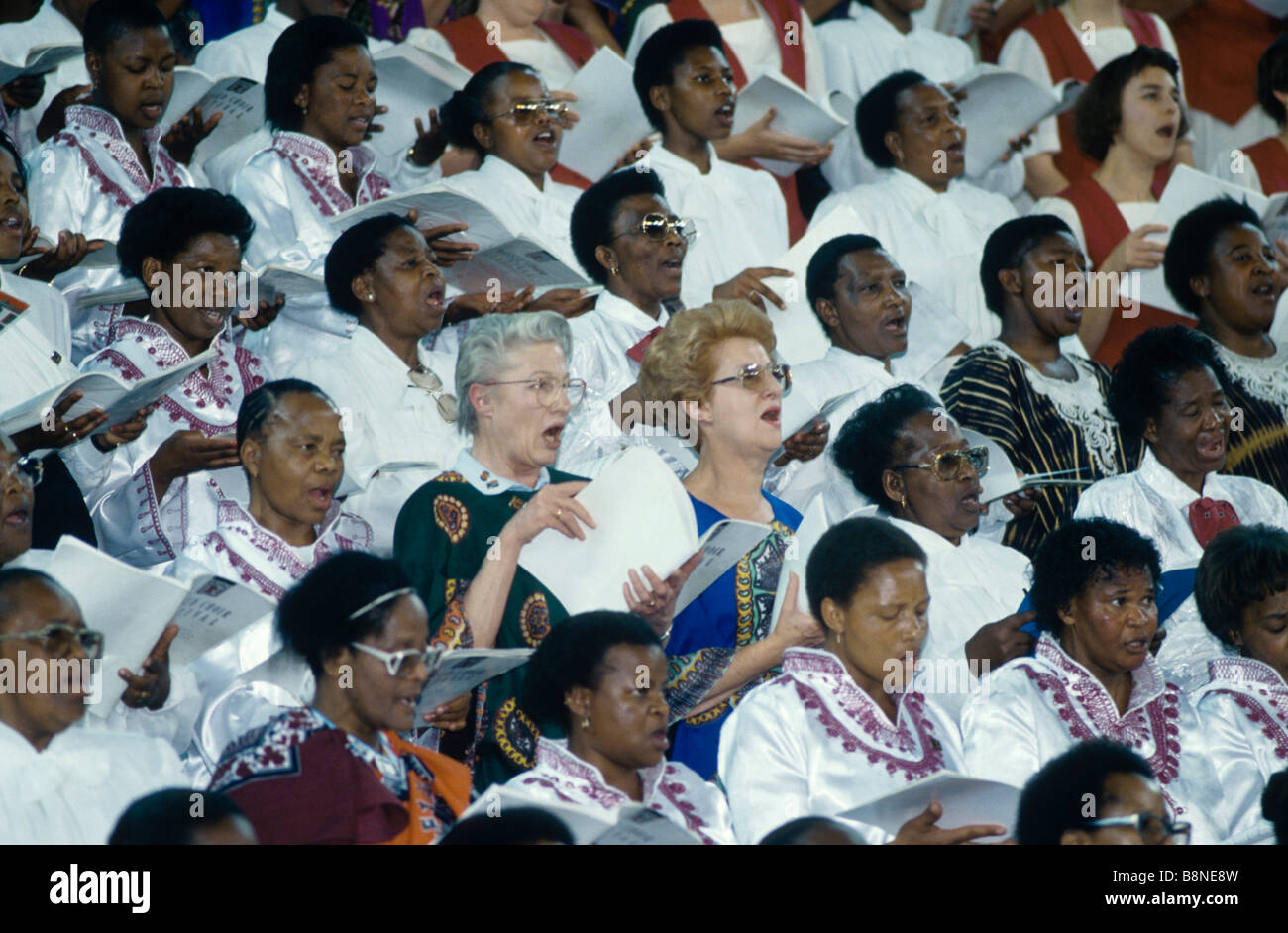 Large group of women singing at a choir festival in Johannesburg Stock ...