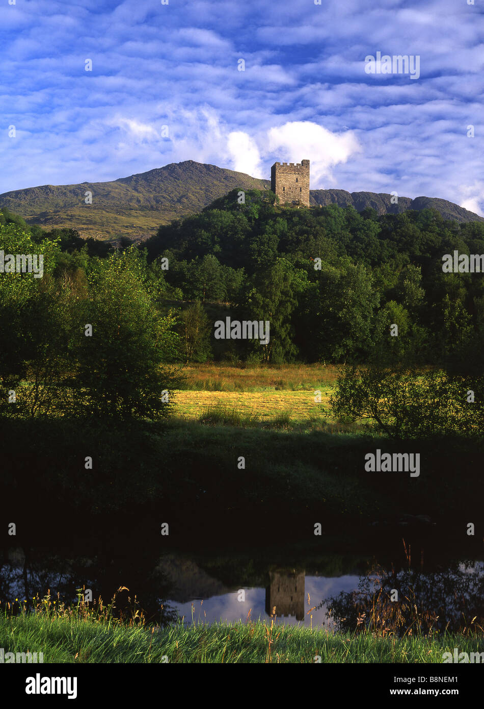 Dolwyddelan Castle and Moel Siabod Lledr valley Conwy County Snowdonia ...