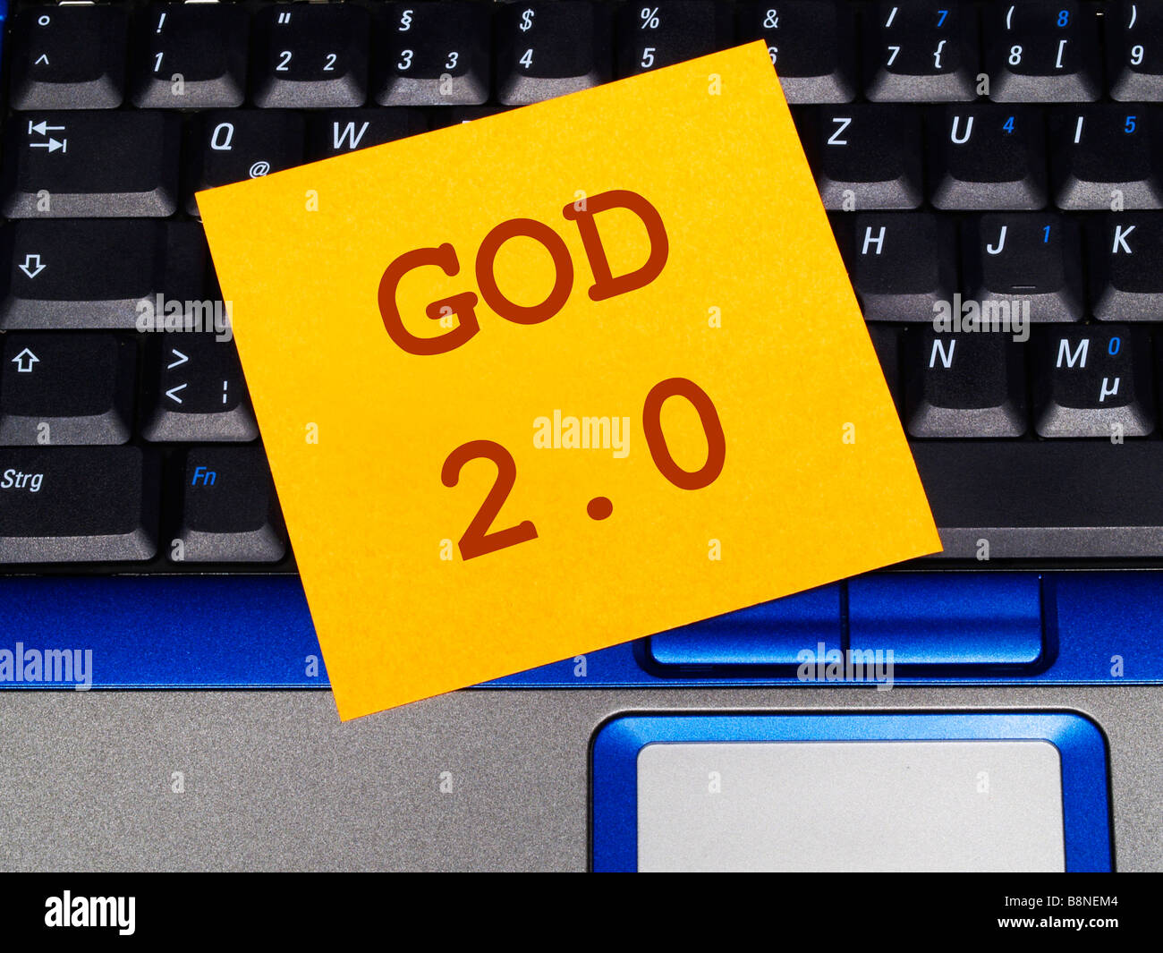 memo note on notebook, God 2.0 Stock Photo - Alamy