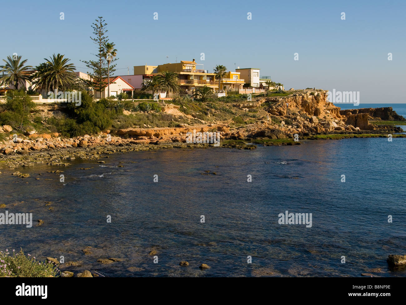 spanish Villas Buildings On The Rocky Foreshore Cliffs Of The ...