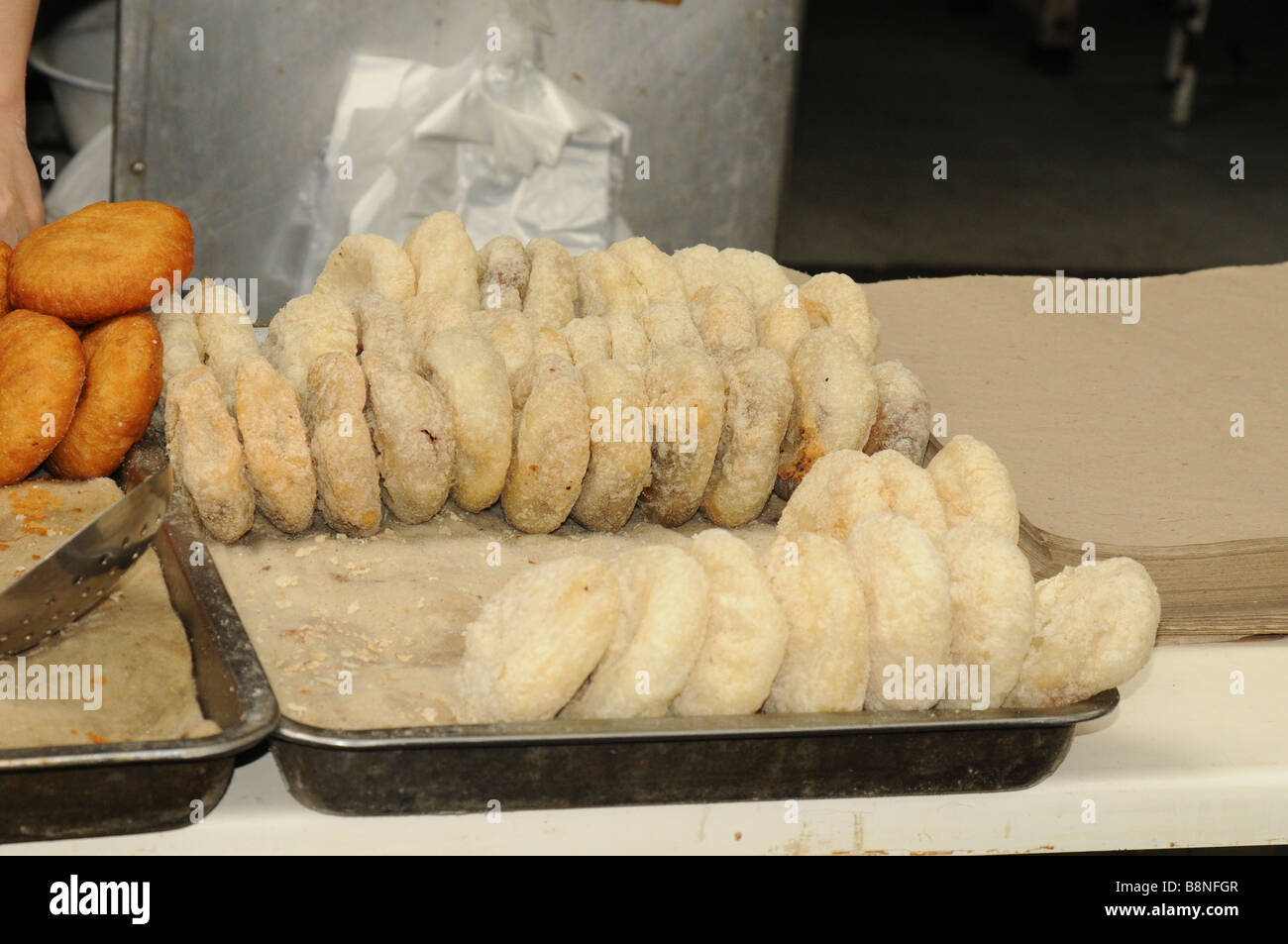 China Xian Shaanxi Traditional Hui Muslim cakes being fried in oil ...
