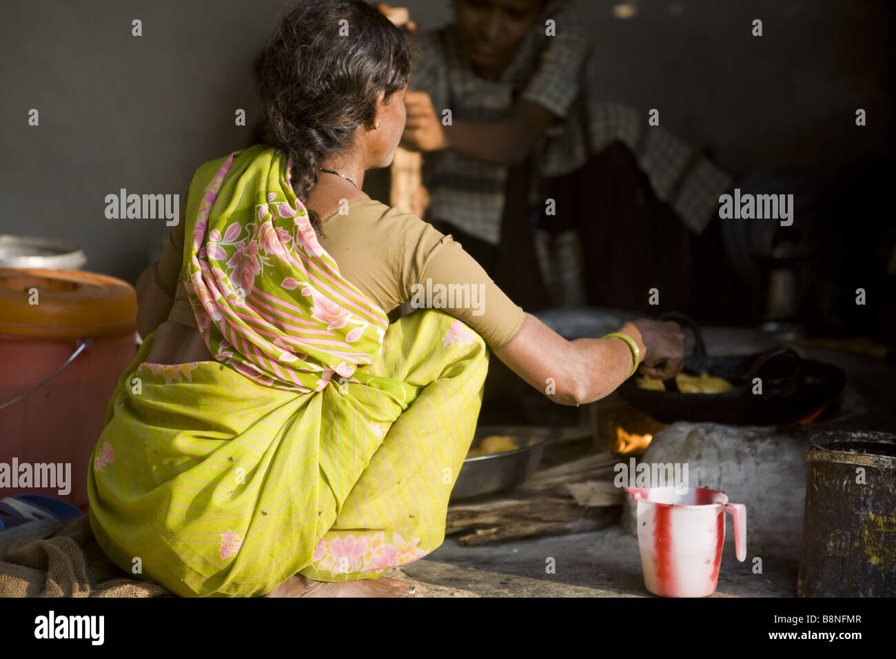 Navajo Woman Cooking Breakfast