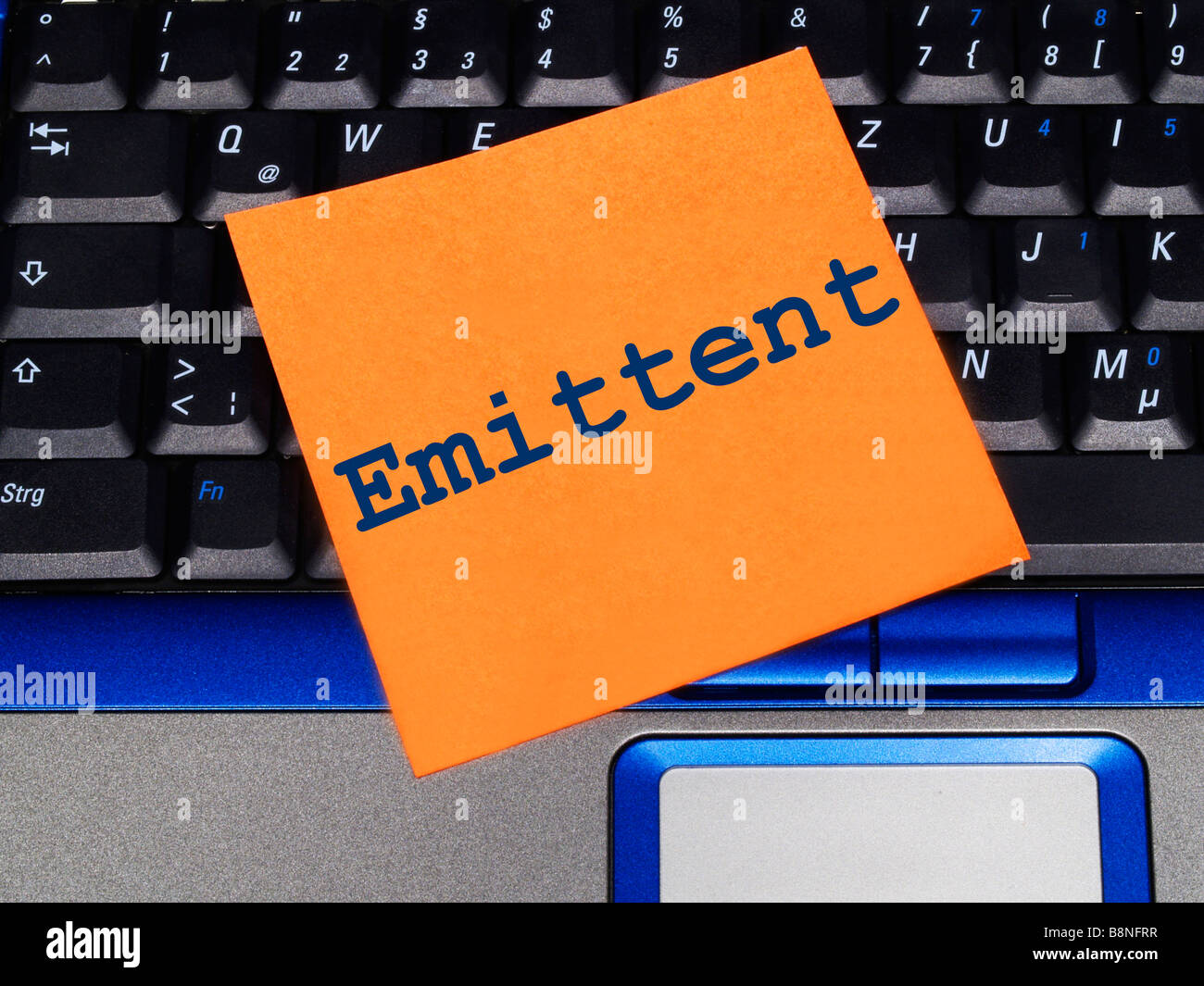 memo note on notebook, emitter Stock Photo - Alamy