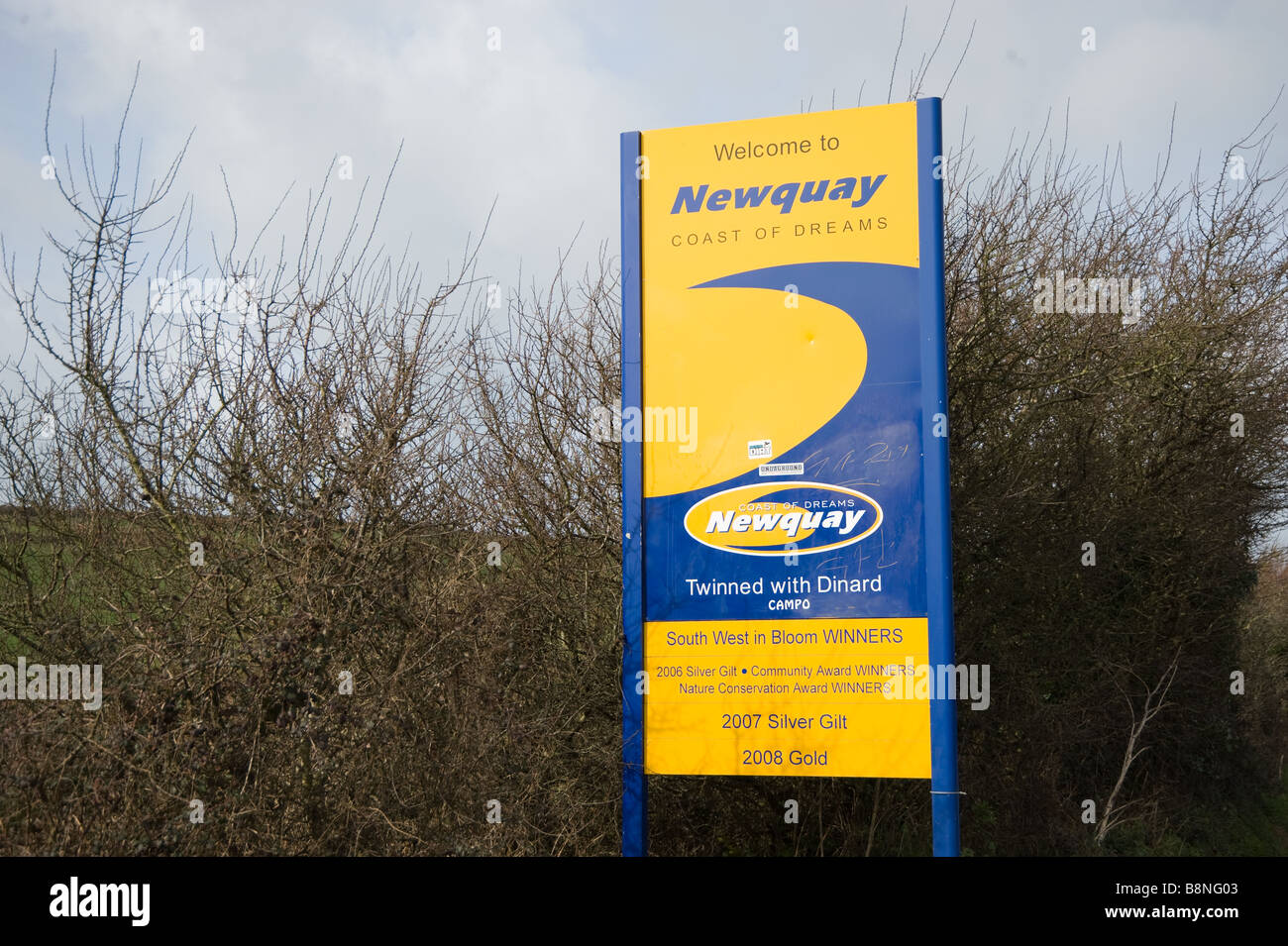 Newquay Sign Cornwall Stock Photo - Alamy