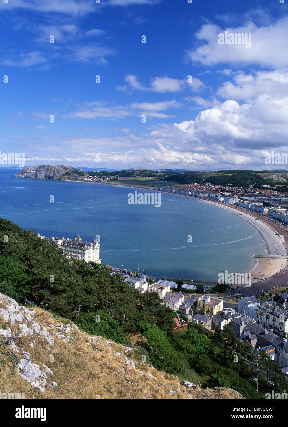 Llandudno from Great Orme Little Orme in distance Coast Conwy County North Wales UK Stock Photo ...