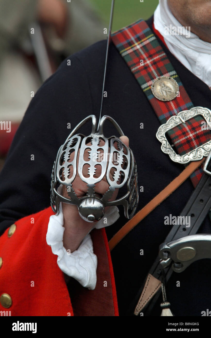 Basket-hilted Claymore sword carried by a Jacobite soldier at the 2008 ...