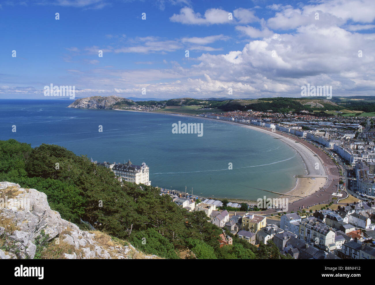 Llandudno from Great Orme Little Orme in distance Coast Conwy County North Wales UK Stock Photo ...