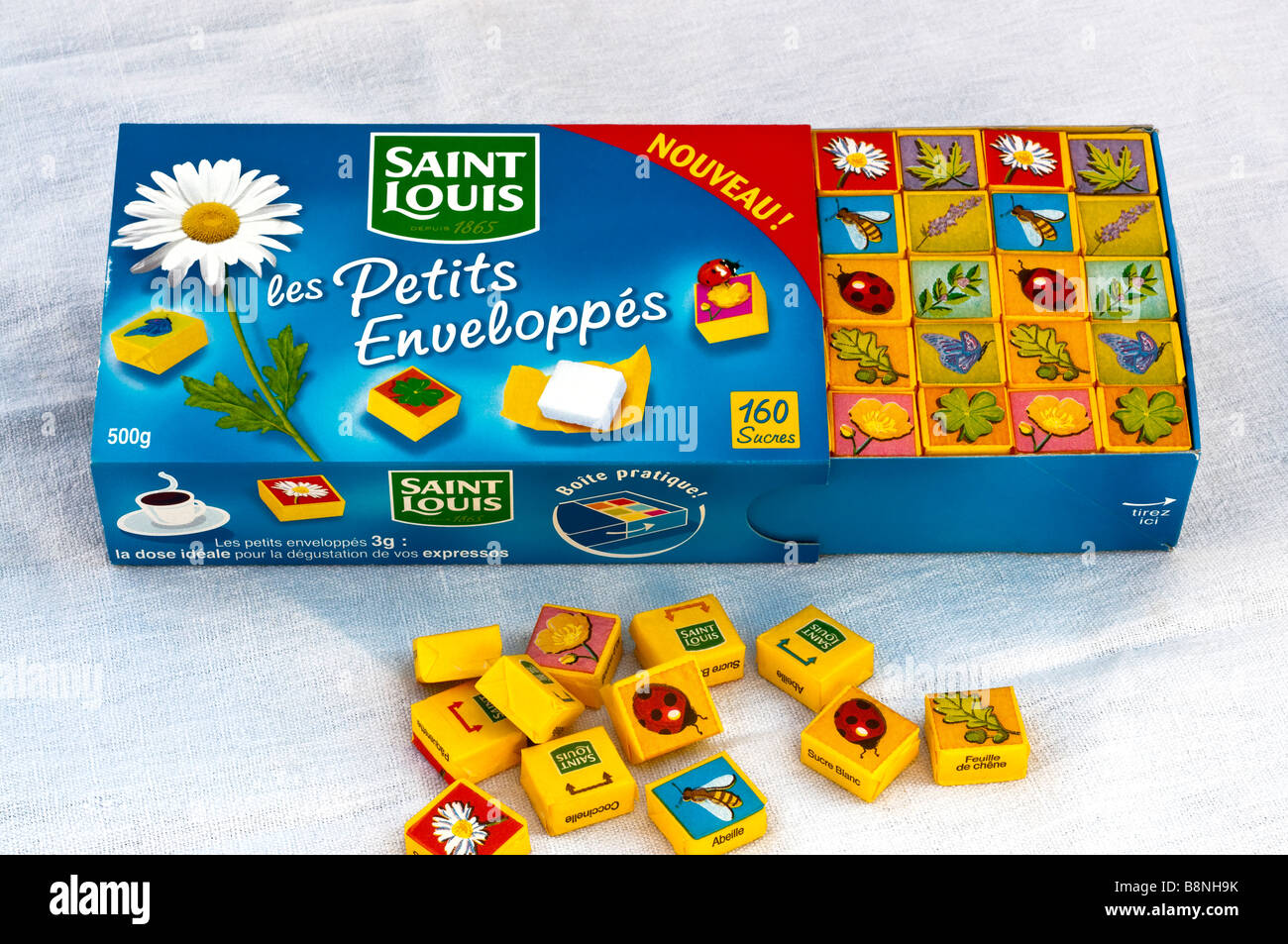 Sugar cube paper wrappers - depicting objects in Nature Stock Photo - Alamy