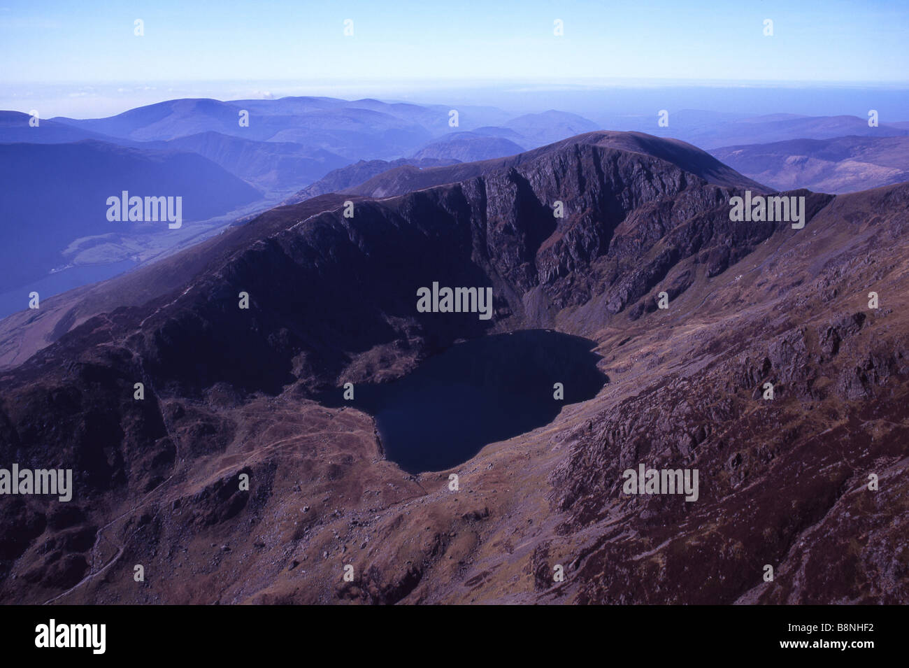 Llyn Cau Cadair Idris Glacial lake Snowdonia National Park Gwynedd Mid ...