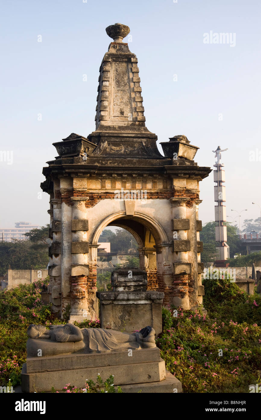 India Tamil Nadu Chennai St Marys churchyard historic colonial tomb ...