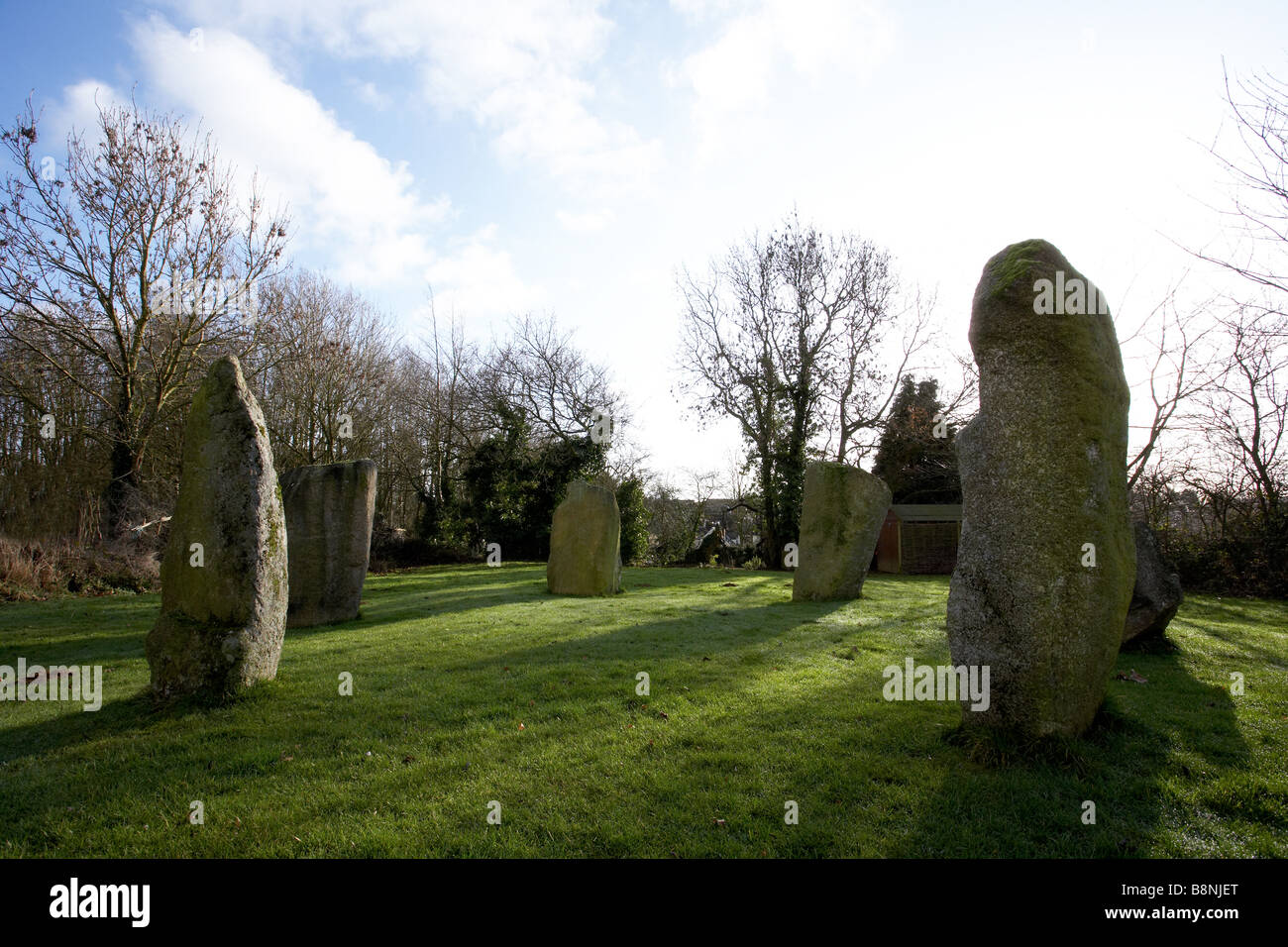 Private standing stones stone circle stonehenge in a garden field UK ...