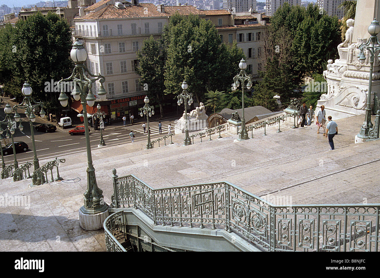 The immense ceremonial staircase in front of Marseille St Charles ...