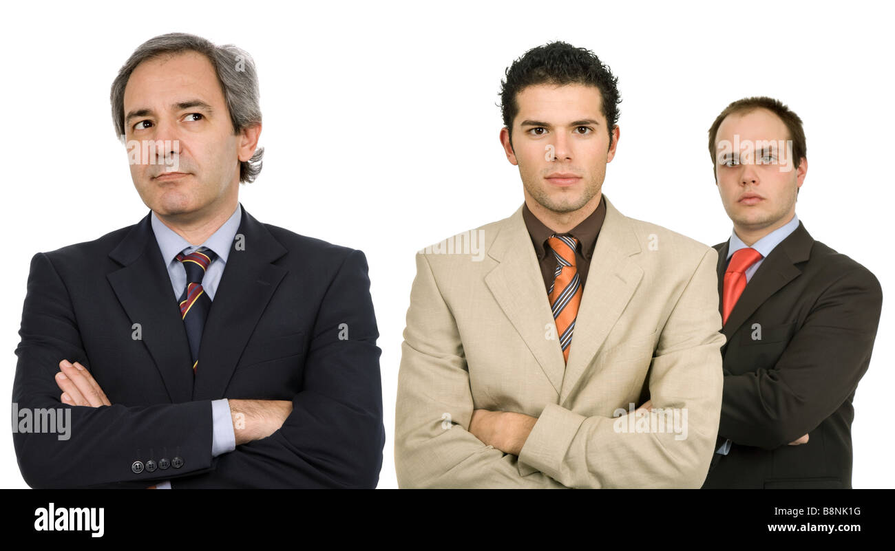 three business men portrait isolated on white studio picture Stock ...