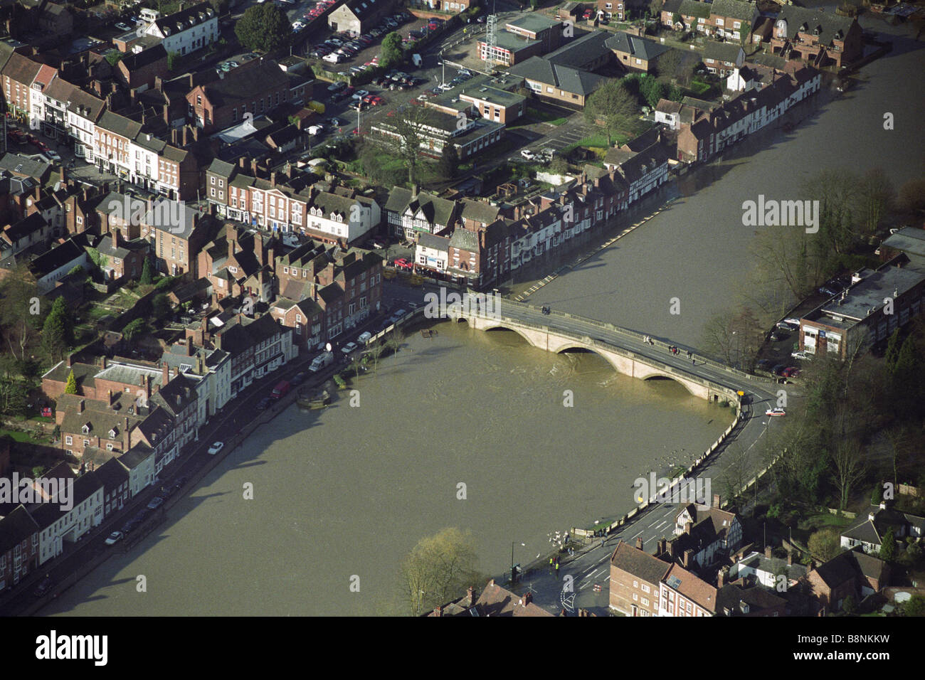 River Severn in flood at Bewdley Worcestershire England Uk 14 2 02 ...