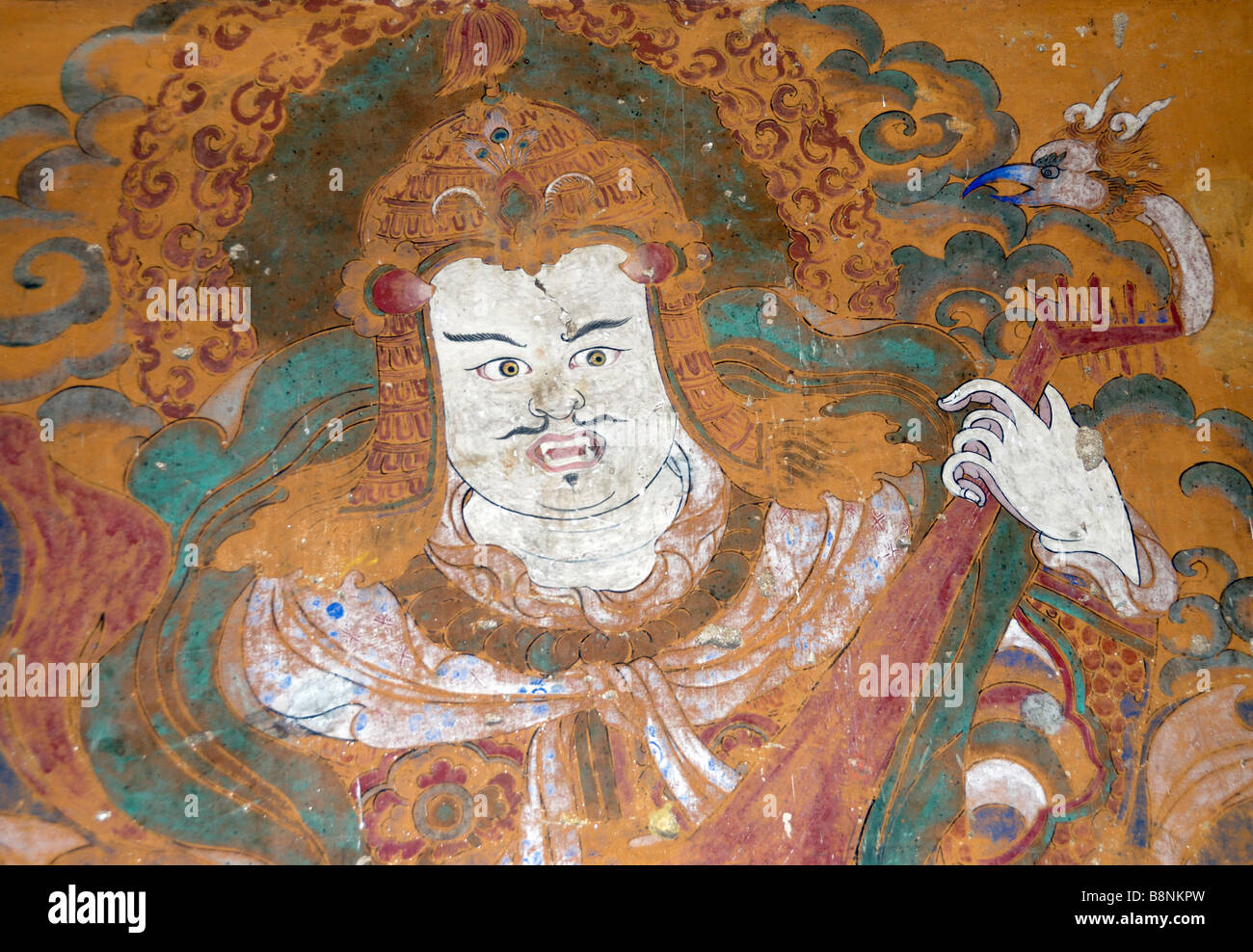 Ancient mural painting of Dhritarastra being playing a musical ...