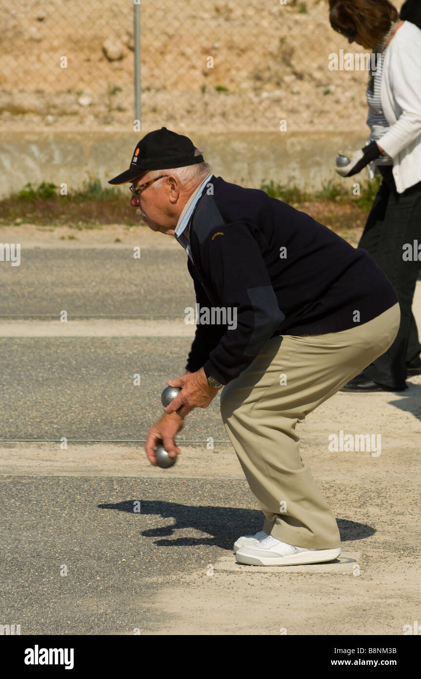 People friends Playing Boules Boulles petanque La Marina Spain Stock ...