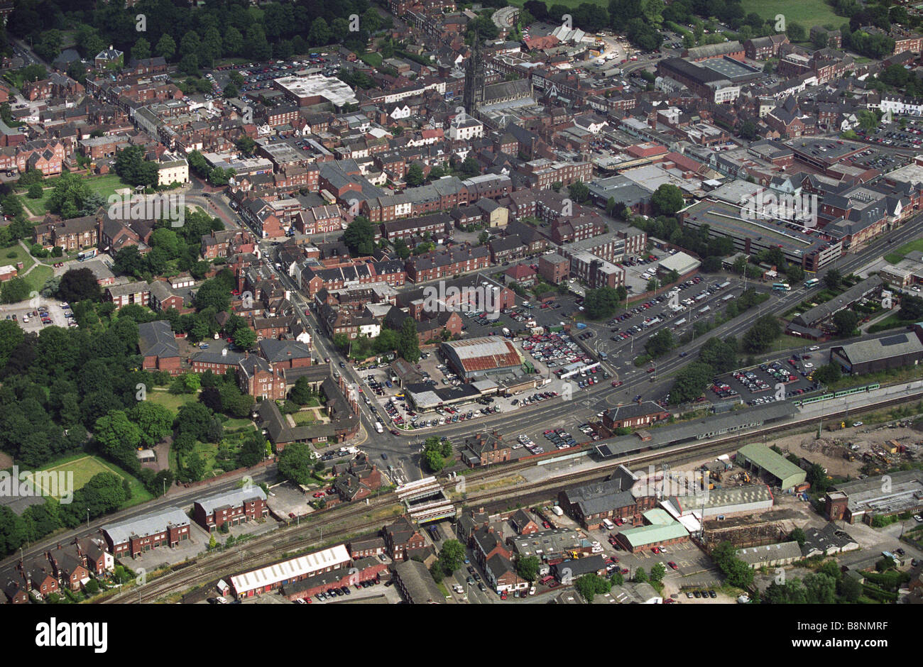 Aerial view of Lichfield and Railway Station Staffordshire England Uk ...