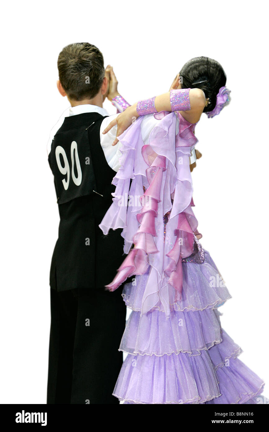 Children sports ballroom dance competition teen cut out cropped white ...