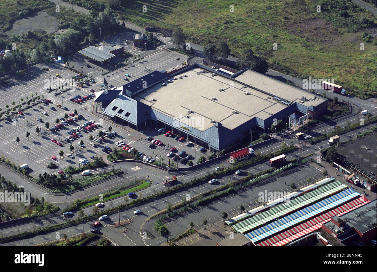 Aerial view of Morrisons supermarket Bilston Wolverhampton West ...