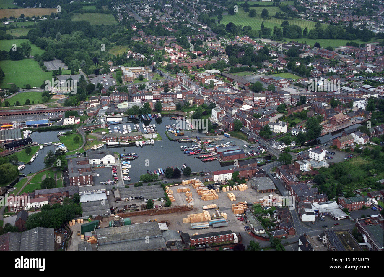 Aerial view of Stourport on Severn marina Worcestershire England Uk ...