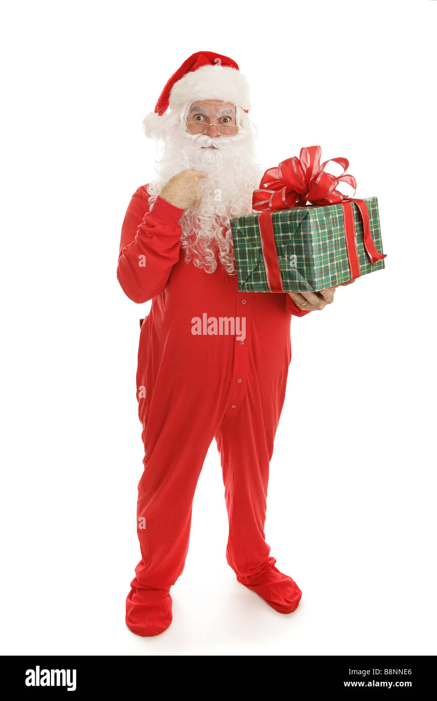 Santa clause at Christmas isolated on white background Stock Photo - Alamy