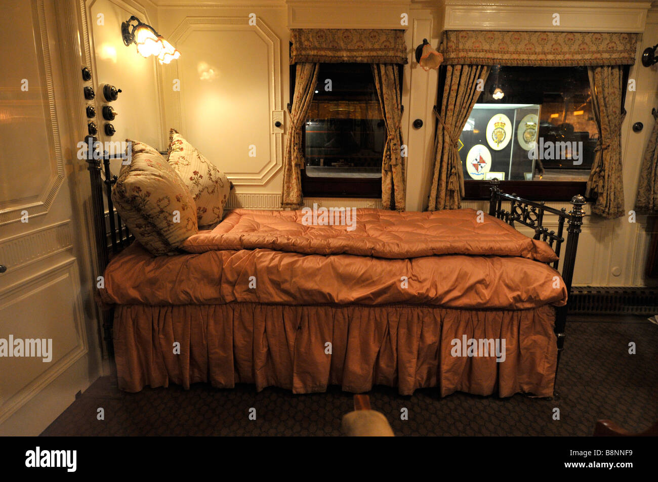 Interior of a former Royal train carriage bedroom, The National Railway ...