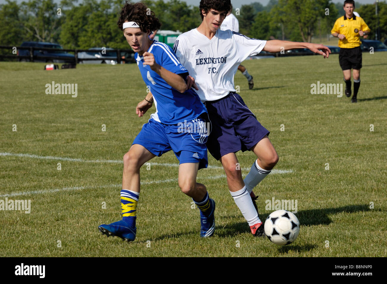 American high school teenage soccer players during a game Stock Photo ...