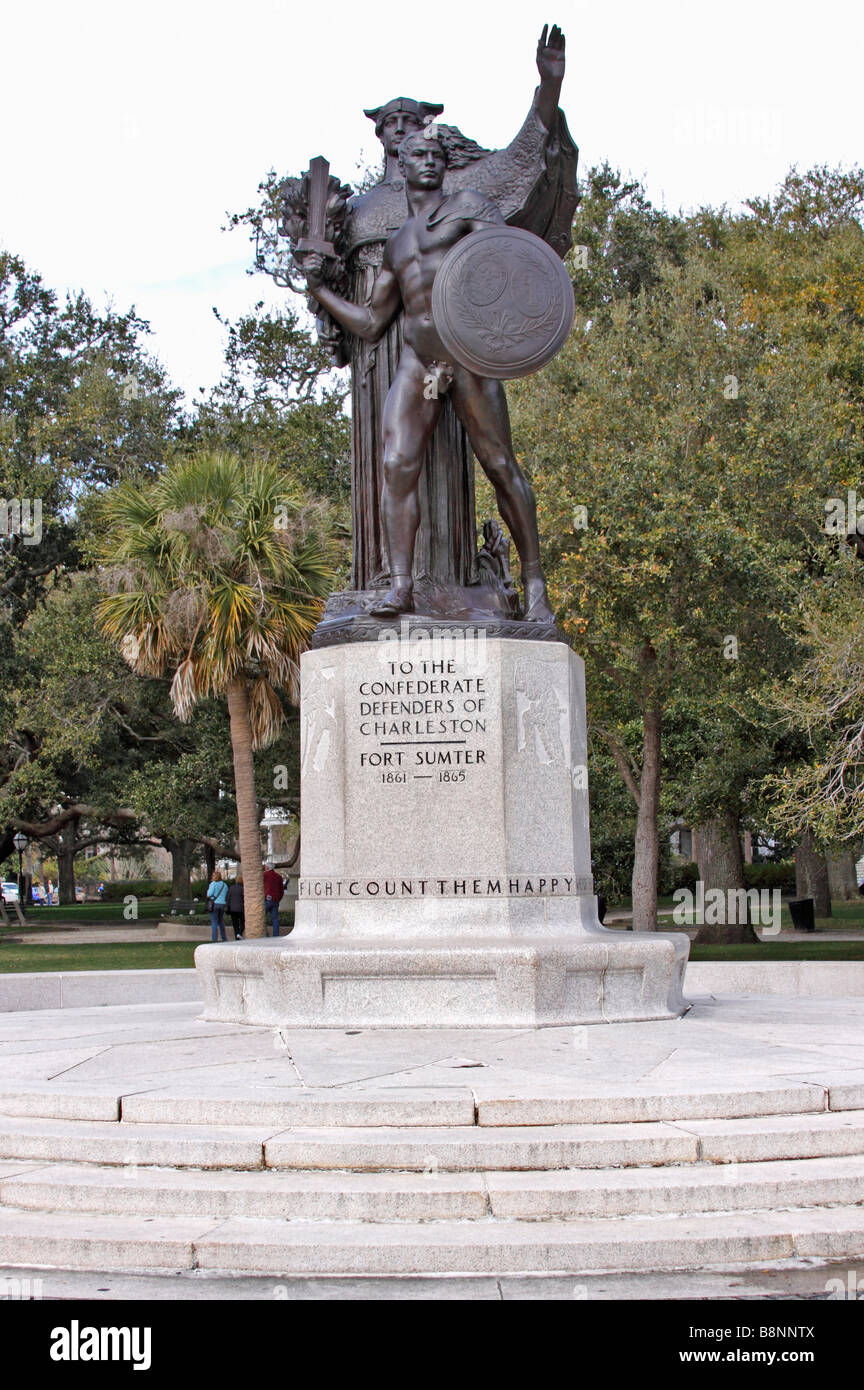 Civil War memorial monument, Charleston, South Carolina, USA Stock ...