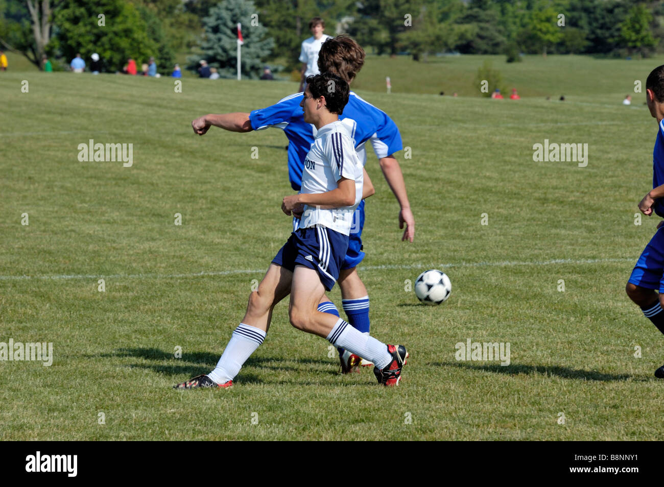 American high school teenage soccer players during a game Stock Photo ...
