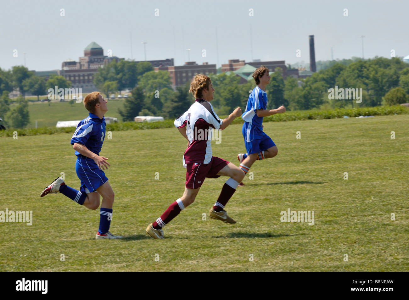 American high school teenage soccer players during a game Stock Photo ...