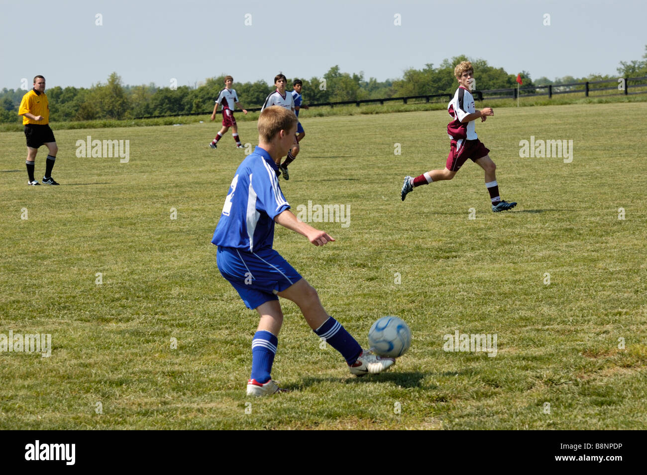 American high school teenage soccer players during a game Stock Photo ...