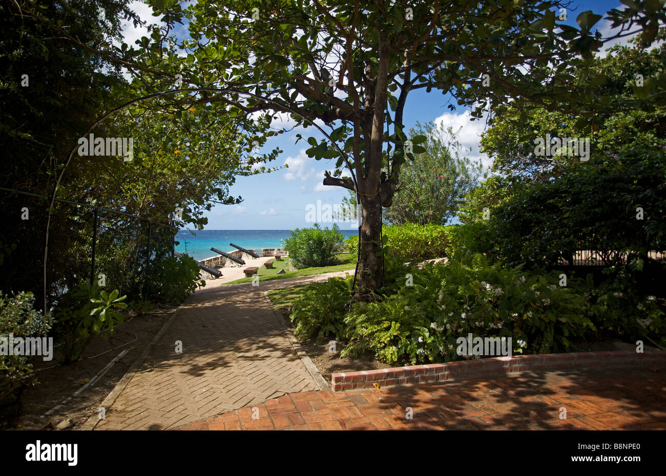Entrance to Needham's Point overlook from Barbados Hilton Hotel ...