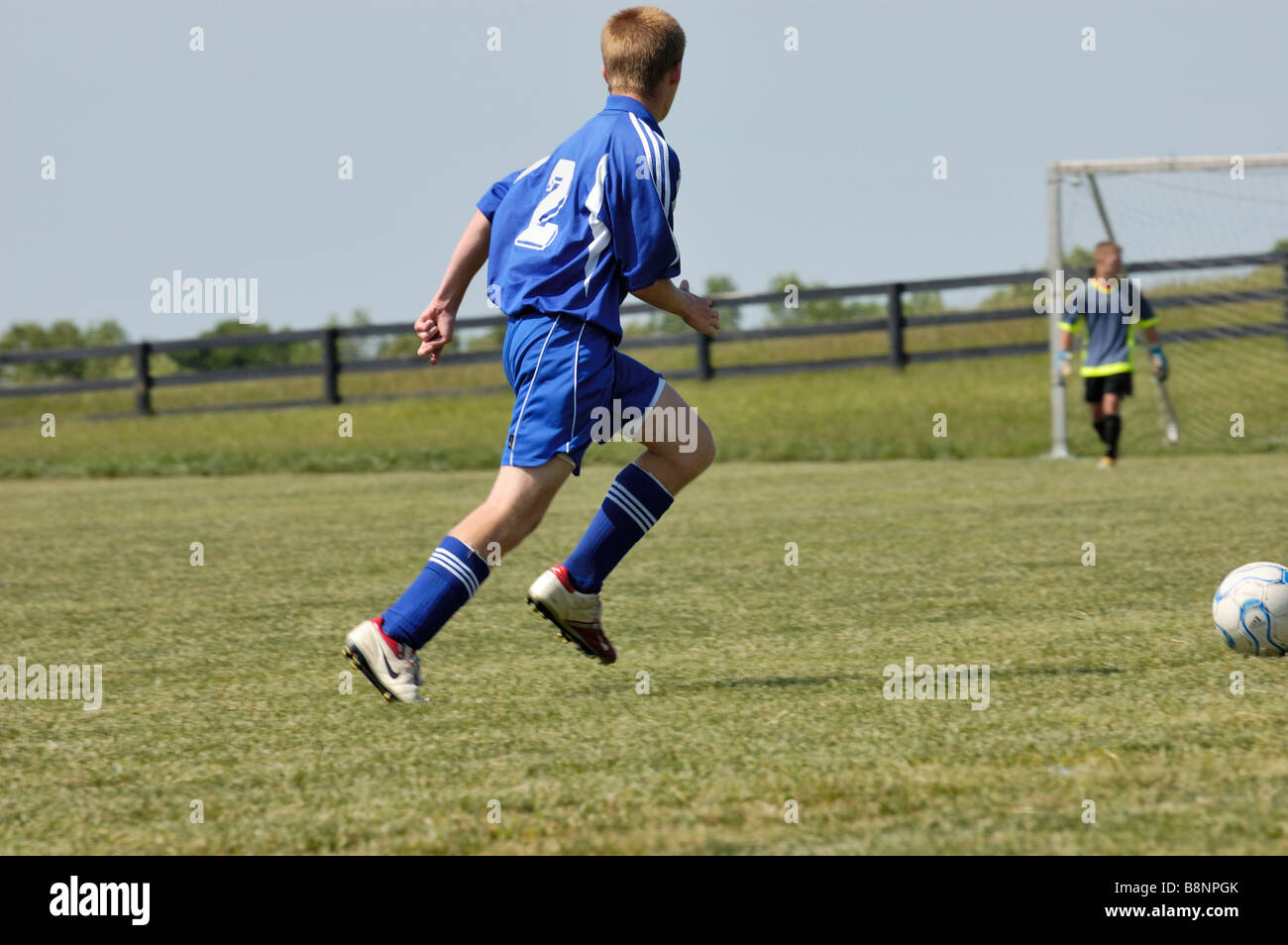 American high school teenage soccer players during a game Stock Photo ...
