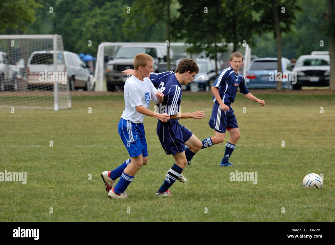 American high school teenage soccer players during a game Stock Photo ...