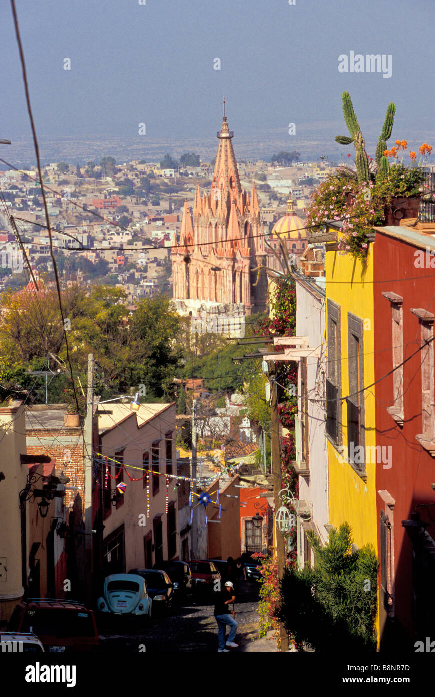 Cityscape of the Spanish colonial city of San Miguel de Allende ...