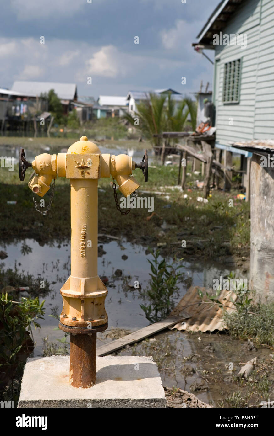 fire hydrant in a fishing village at Pulau Ketam, Malaysia Stock Photo ...