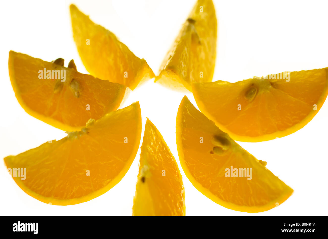 Orange Slices Arranged in a Circular Composition Stock Photo - Alamy